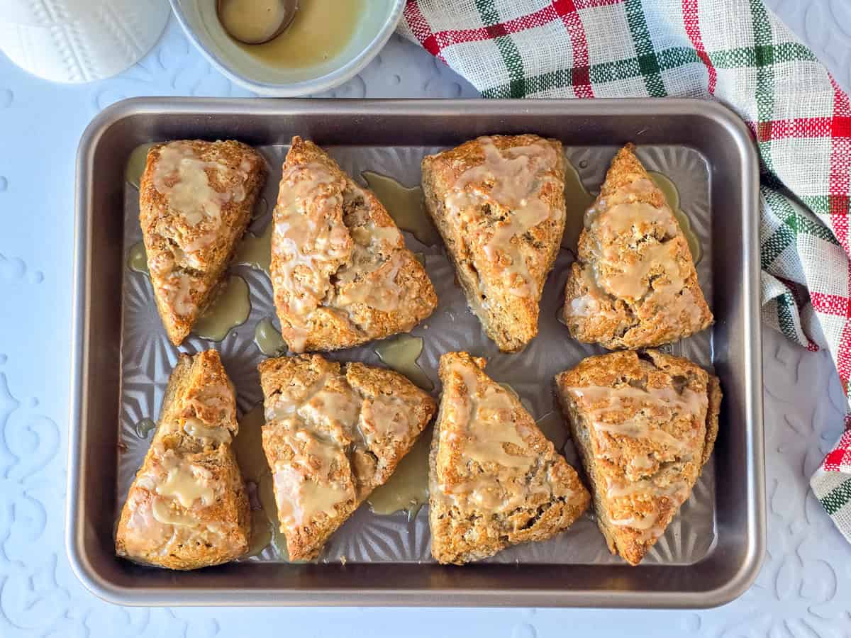 Gingerbread Scones with Maple Glaze - Casual Foodist